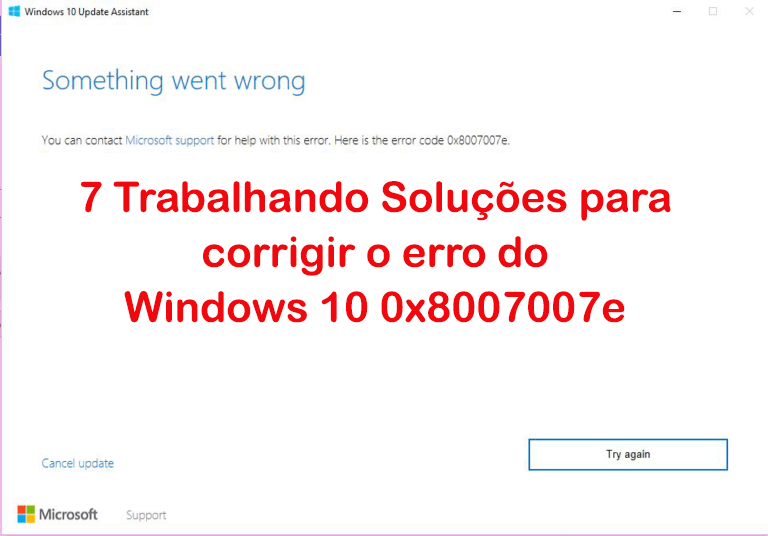 Corrigir o Windows 10 Erro de atualização 0x8007007e [8 maneiras fáceis]